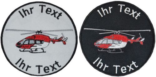 Helikopter Hubschrauber EC145 Aufnäher mit Wunschtext Patch 10cm (586 ...